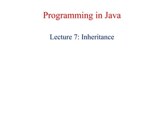 L7 inheritance | PPT | Programming Languages | Computing