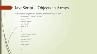 Comprehensive Guide to JavaScript Arrays, Objects, and Classes | PPTX