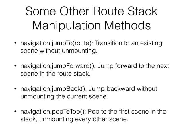 React Native Tutorial Lecture 7 Navigation Scene Transition Listview Ppt
