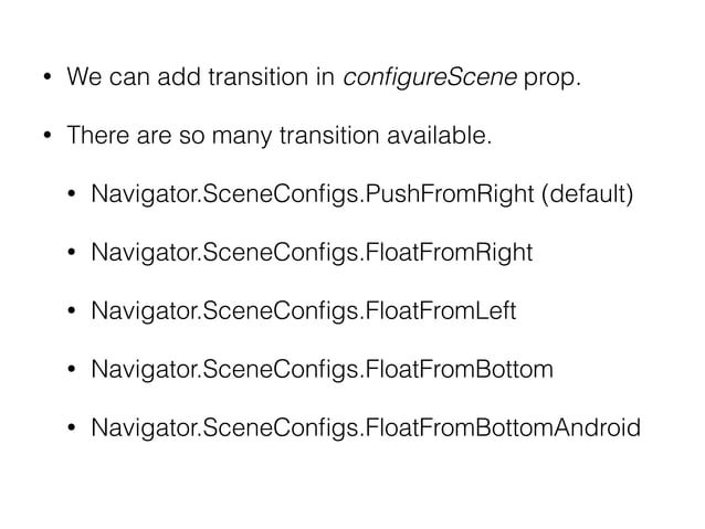 React Native Tutorial Lecture 7 Navigation Scene Transition Listview Ppt