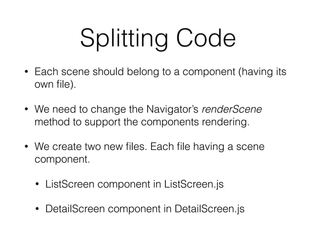 React Native Tutorial Lecture 7 Navigation Scene Transition Listview Ppt