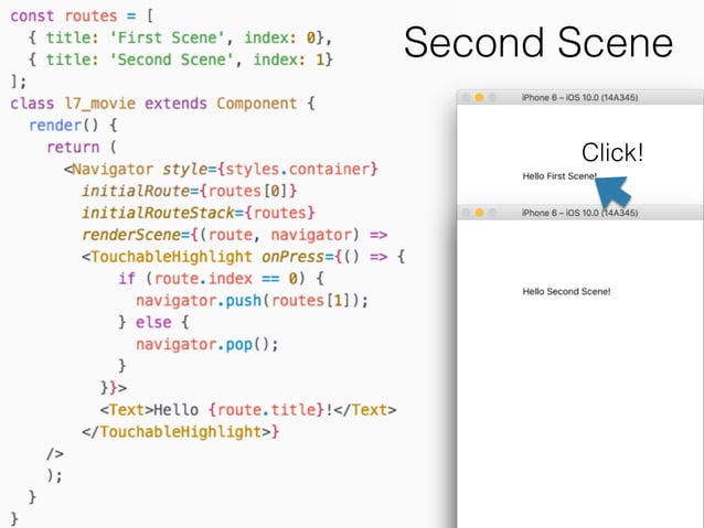 React Native Tutorial Lecture 7 Navigation Scene Transition Listview Ppt