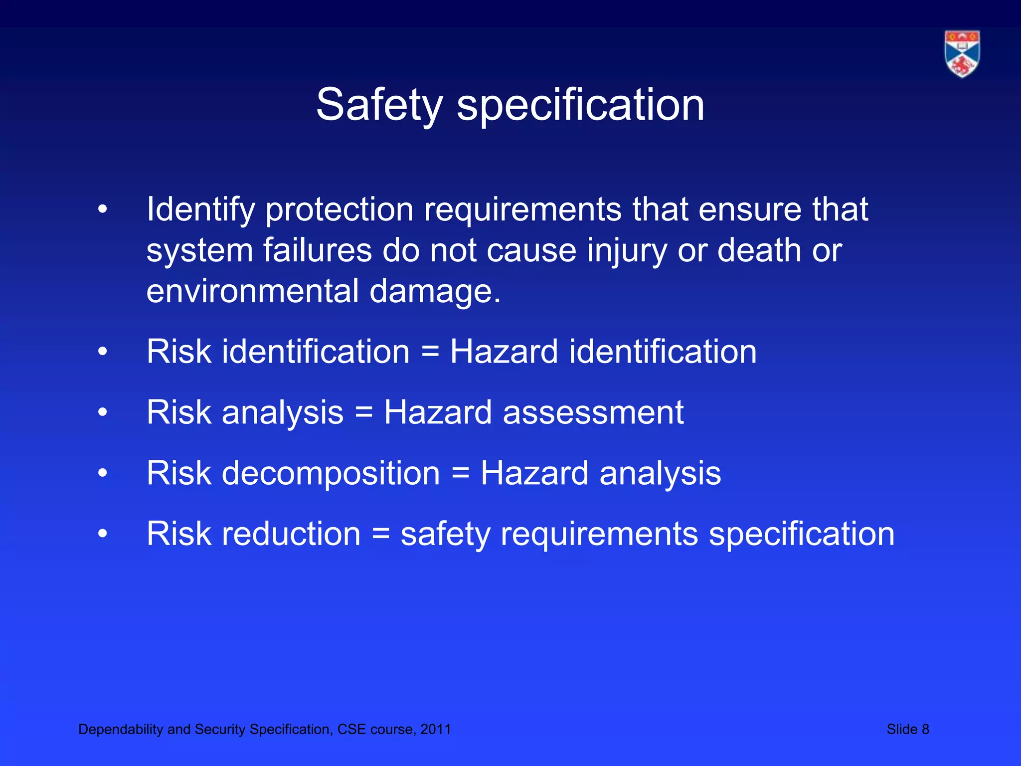 Safety specification (CS 5032 2012) | PPTX