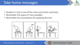 Student's t test and variations | PPT