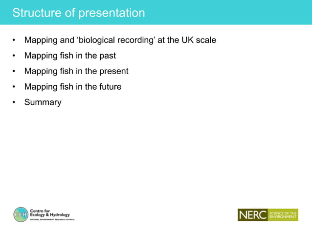 Mapping fish at the UK scale - present and potential - Ian J. Winfield ...