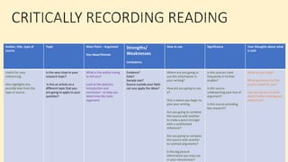 L7 critical analysis and reading | PPTX