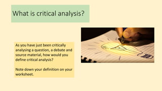 L7 critical analysis and reading | PPTX