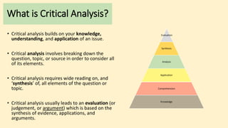 L7 critical analysis and reading | PPTX