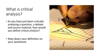 L7 critical analysis and reading october 2019 | PPTX | Educational ...