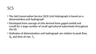 Hidrograma Unitario Sintetico SCS para crecidas | PPTX