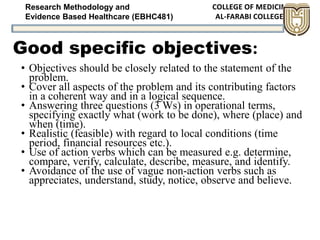 L7 formulating objectives & research questions | PPTX