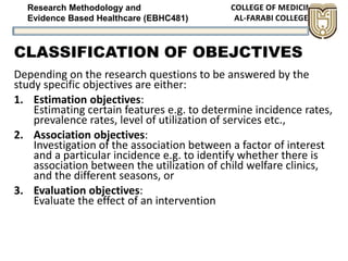 L7 formulating objectives and research questions | PPTX
