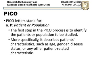 L7 formulating objectives and research questions | PPTX