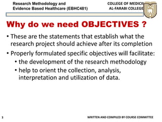 L7 formulating objectives and research questions | PPTX