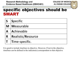 L7 formulating objectives and research questions | PPTX