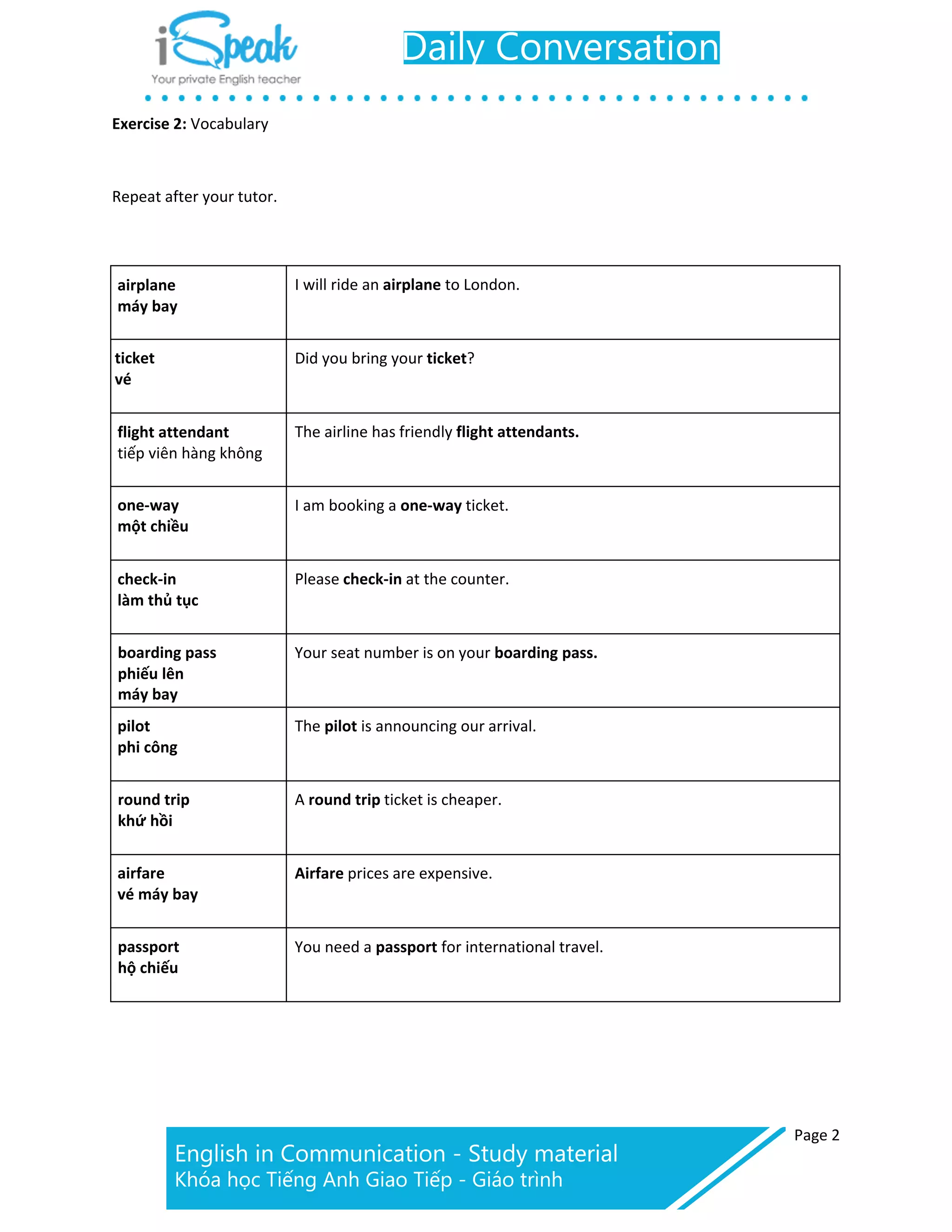 Chapter 5 unit 1. i'm taking a flight | PDF