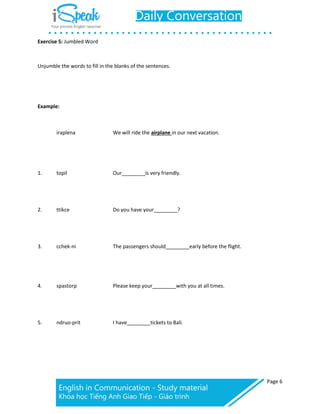 Chapter 5 unit 1. i'm taking a flight | PDF