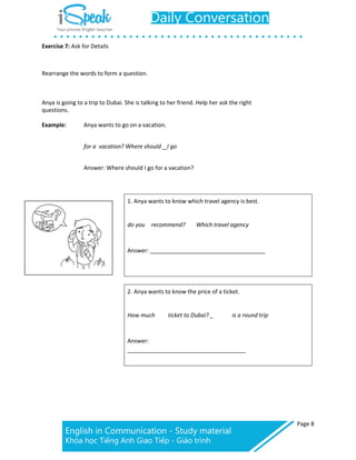 Chapter 5 unit 1. i'm taking a flight | PDF