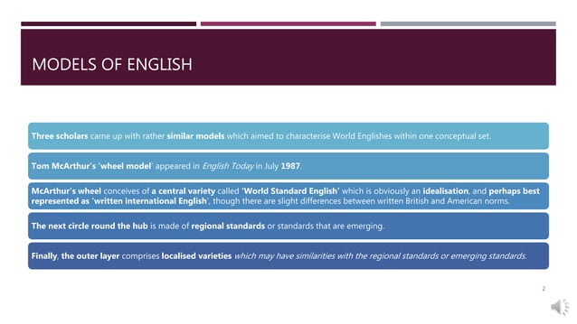 Models of English | PPTX | Education