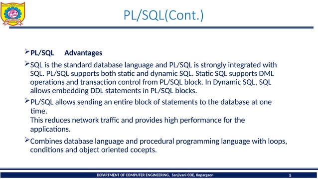 Learning of PL-SQL Introduction in DBMS.pptx