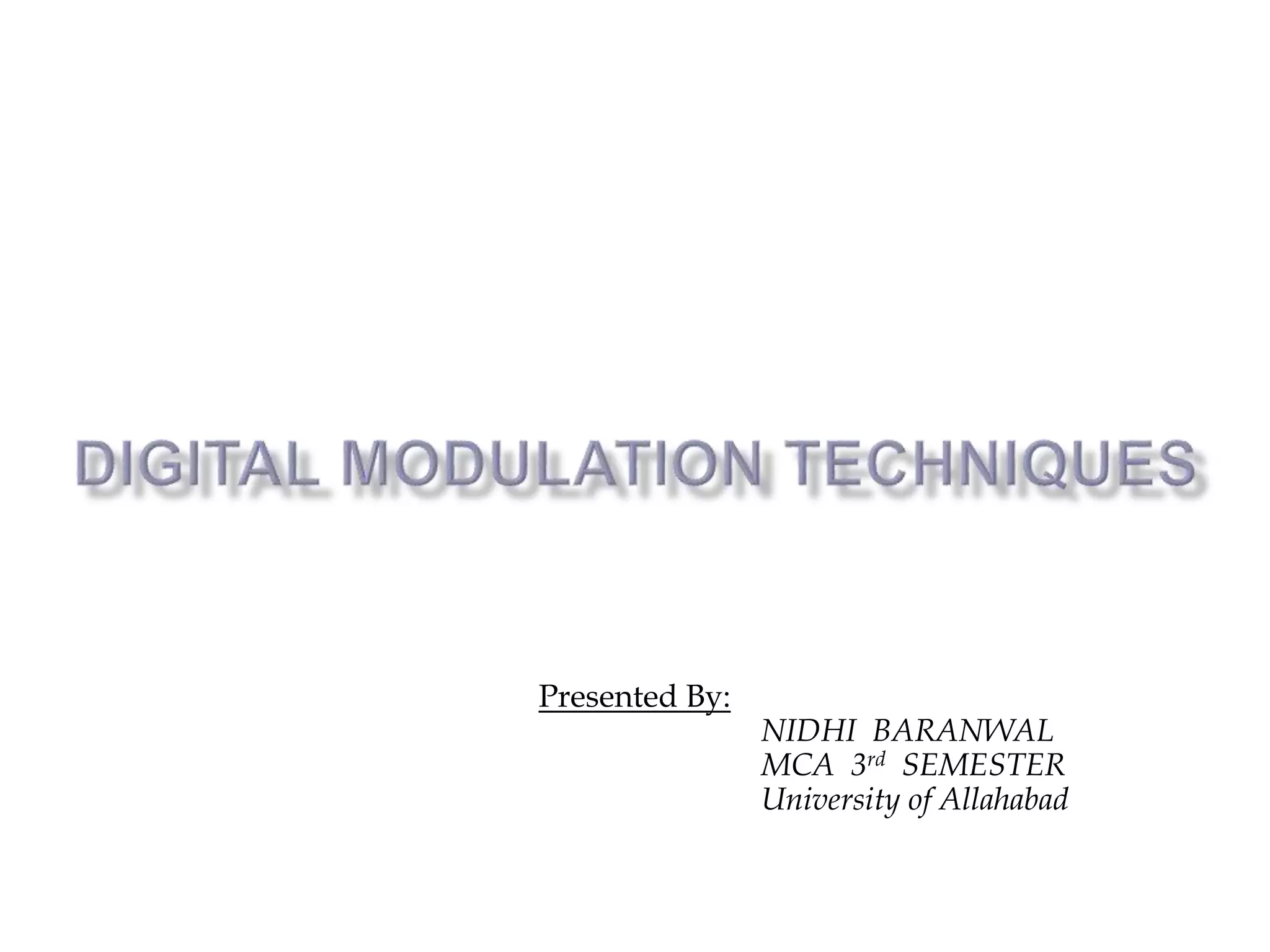 Digital modulation technique | PPTX