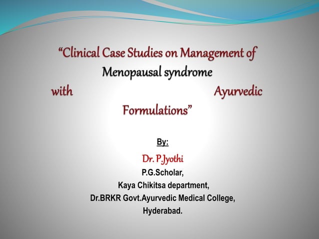 Ppt on menopausal syndrome | PPTX