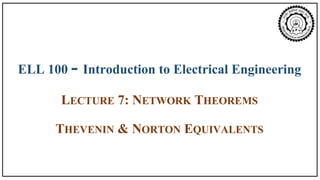 Lectures on Network Theorems (Circuits ) | PDF