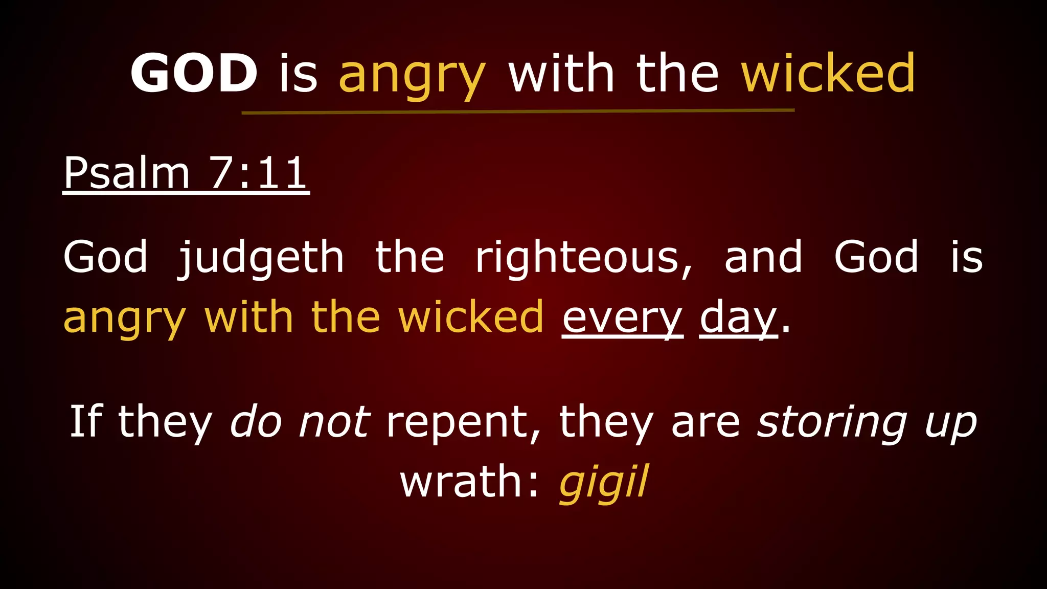 L7 Attributes of God: The Wrath of God | PDF