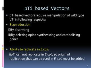 L8. agrobacterium tumefaciens based vectors | PPTX
