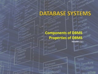 L8 components and properties of dbms | PPT