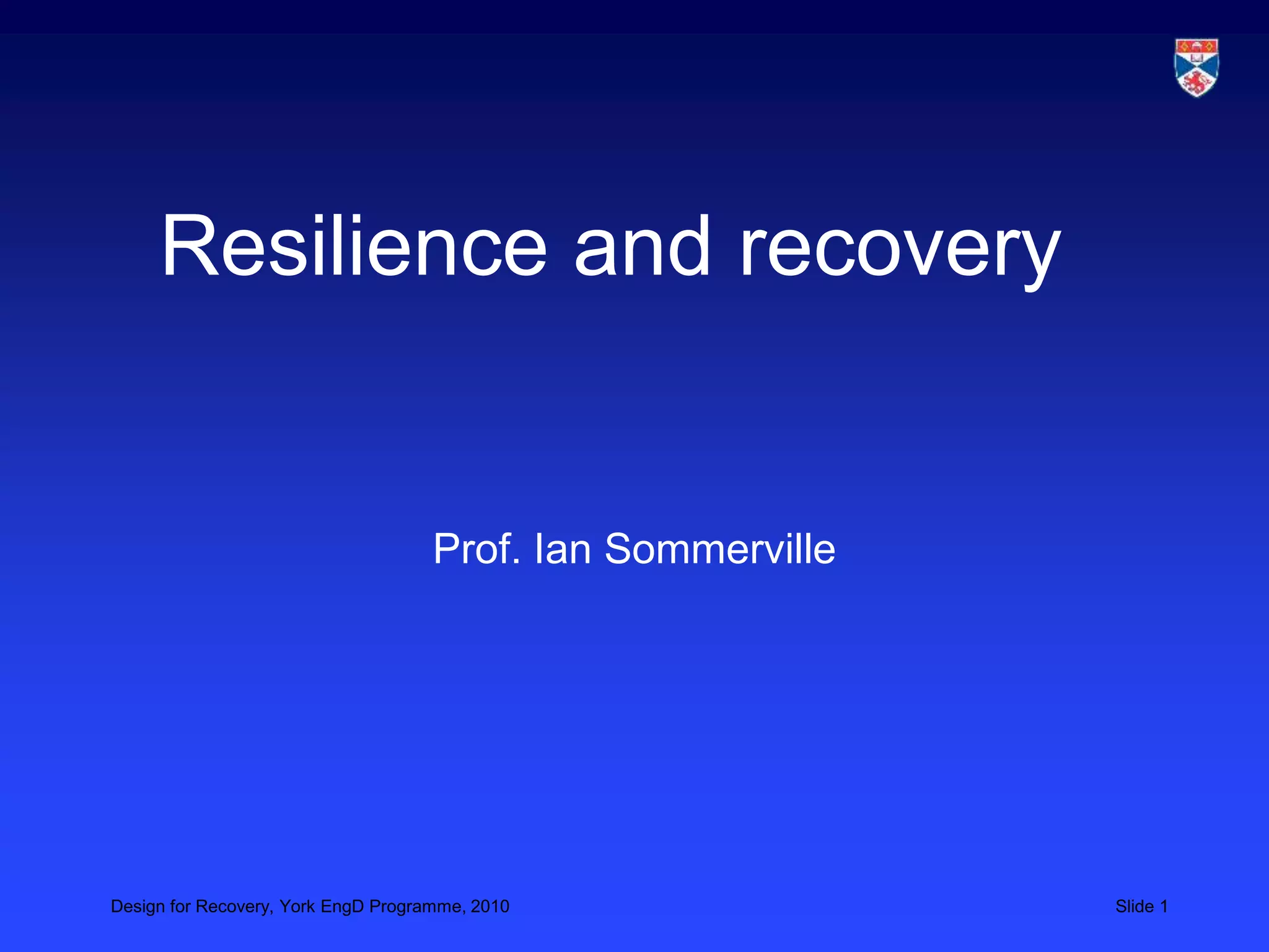 Resilience and recovery | PPT