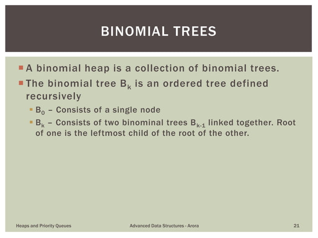 Binomial Heaps and Fibonacci Heaps