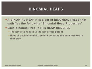 Binomial Heaps and Fibonacci Heaps | PPT