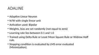 Adaptive Linear Neural Networks Basics | PPT