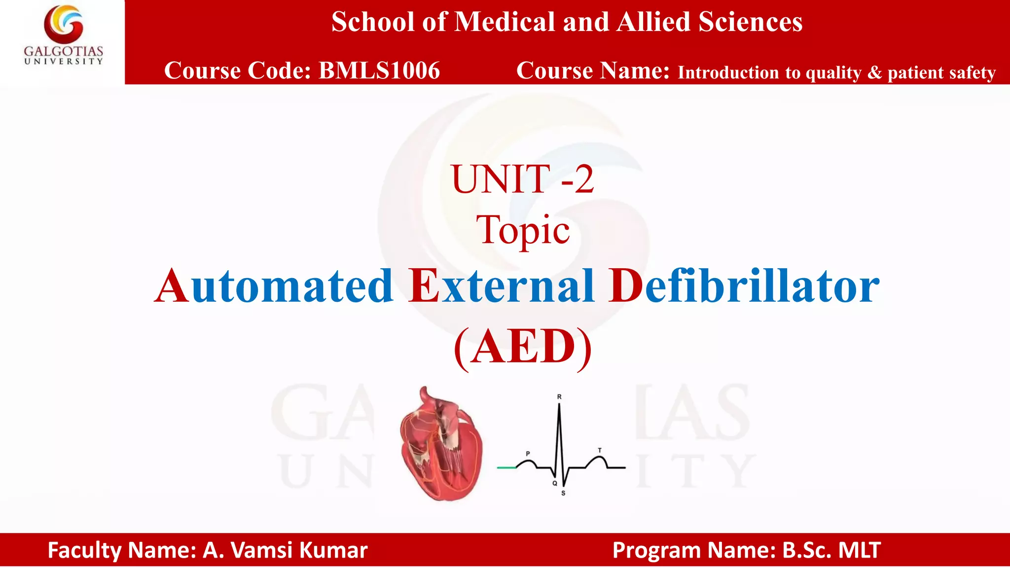 Automated External Defibrillator AED | PDF