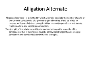 L8 Alligation calculations.pptx. Become and expert in Alligation problems. | PPTX