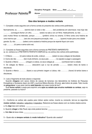 Exercício verbo | DOC