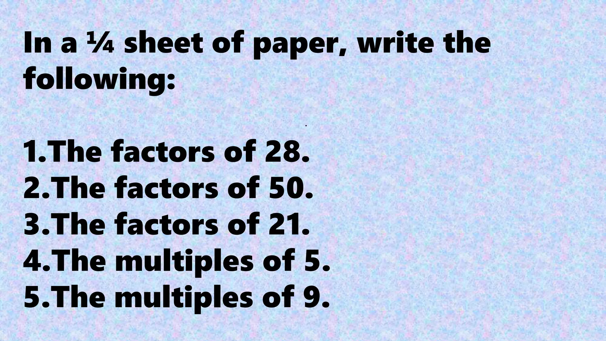 Factors and Multiples | PPTX