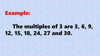 Factors and Multiples | PPTX