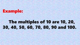 Factors and Multiples | PPTX