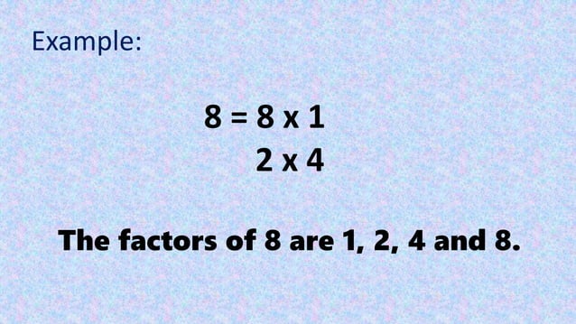 Factors and Multiples | PPTX