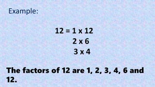Factors and Multiples | PPTX