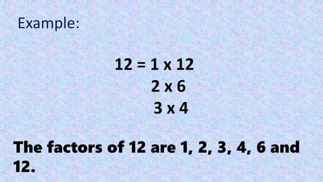 Factors and Multiples | PPTX