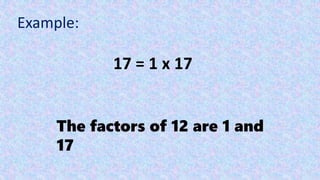Factors and Multiples | PPTX