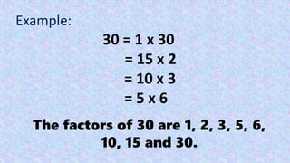 Factors and Multiples | PPTX