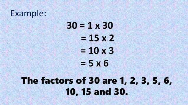 Factors and Multiples | PPTX