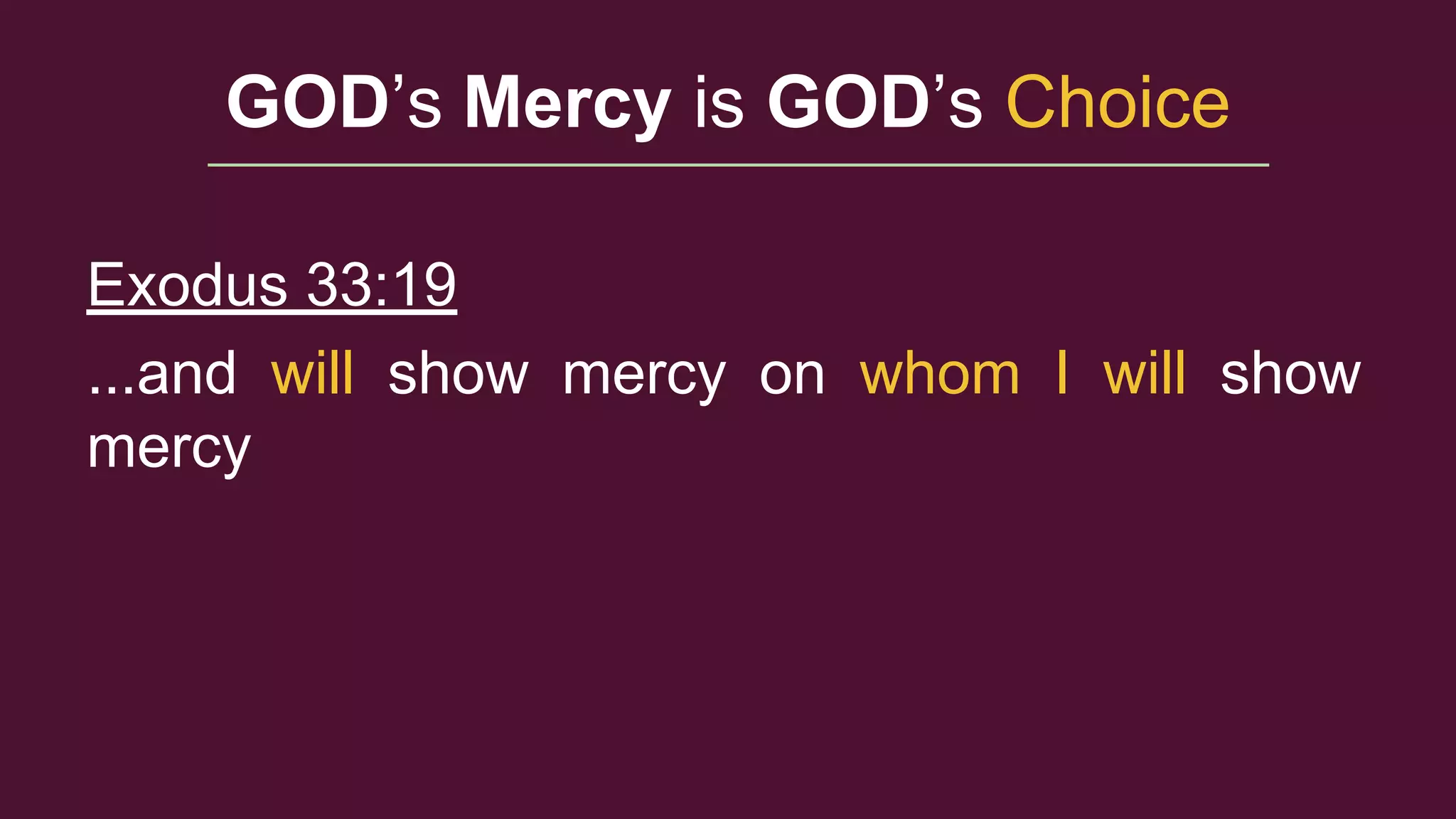 L8 Attributes of God: The Mercy of God | PDF