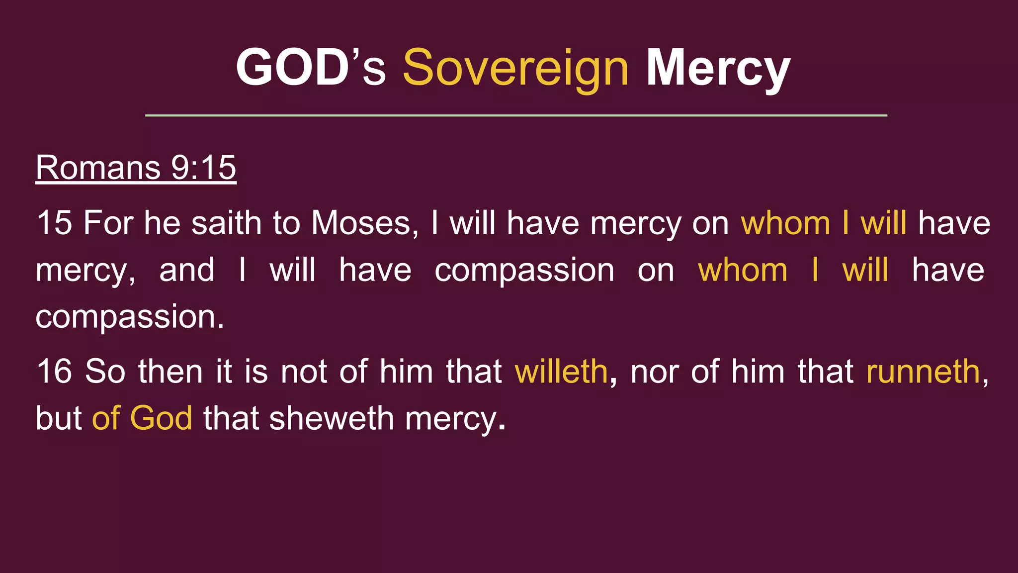 L8 Attributes of God: The Mercy of God | PDF