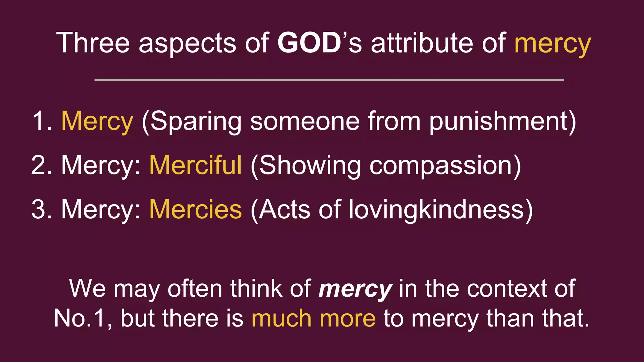 L8 Attributes of God: The Mercy of God | PDF