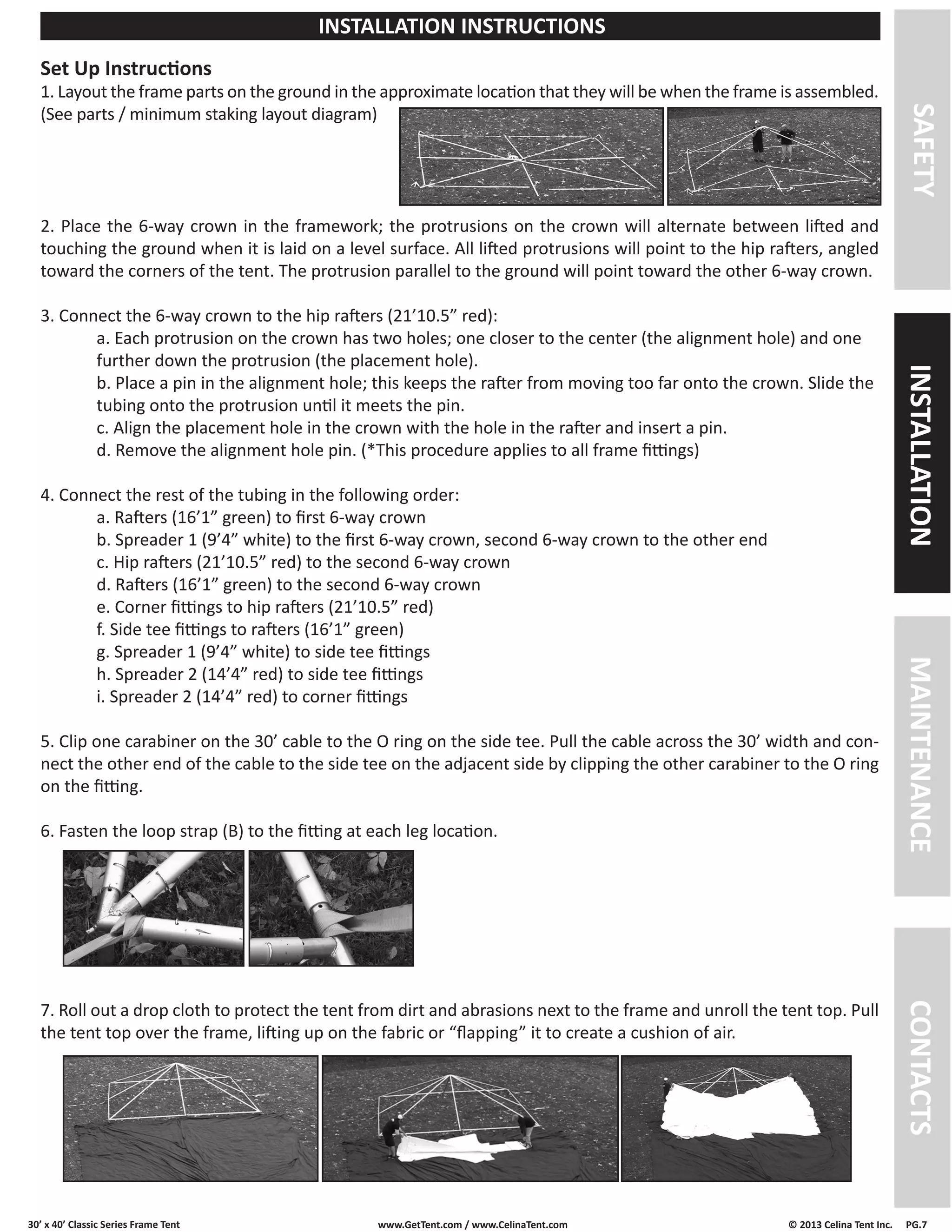 30 x 40 Frame Tent Installation Instructions | PDF